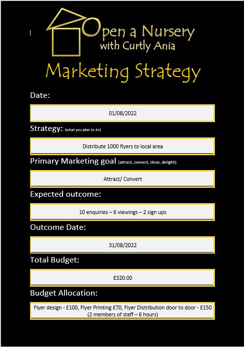 example – Open a Nursery in the UK