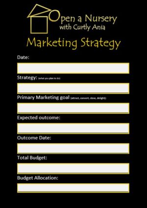 FREE Marketing Strategy Plan Template - Open a Nursery in the UK